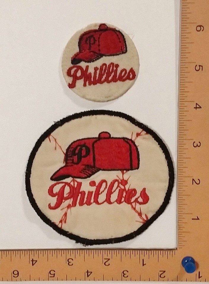 Vintage RARE 1948 Philadelphia Phillies Cloth Sew On Patch Set 4" & 2. ...