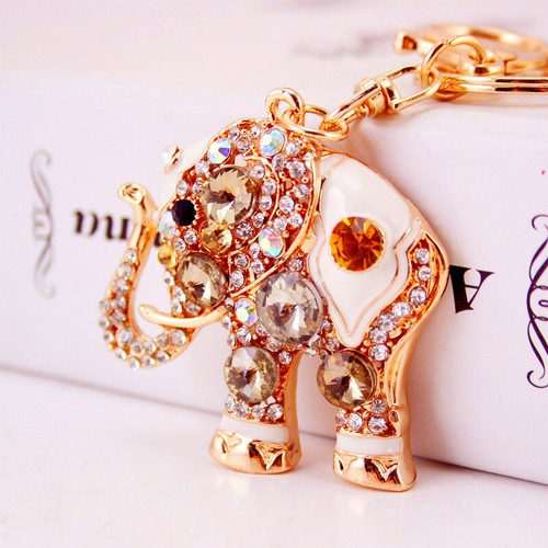 Elephant Animal Crystal Rhinestone Keychain Handbag Car Key Chain ...