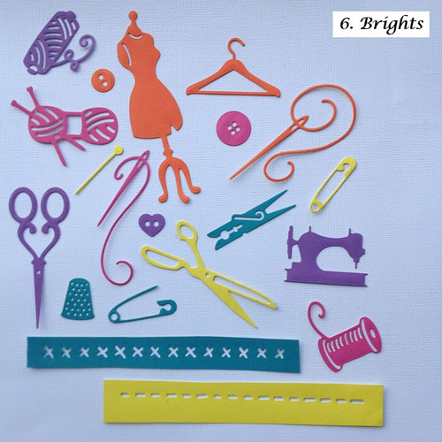 Sewing/Needlework Die Cuts for Cards, Scrapbooks - Sets of 20, Assorted ...