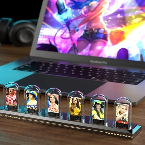 BRAND NEW RGB Nixie Tube Clock LED Glows IPS Color Screen Gaming Desk ...