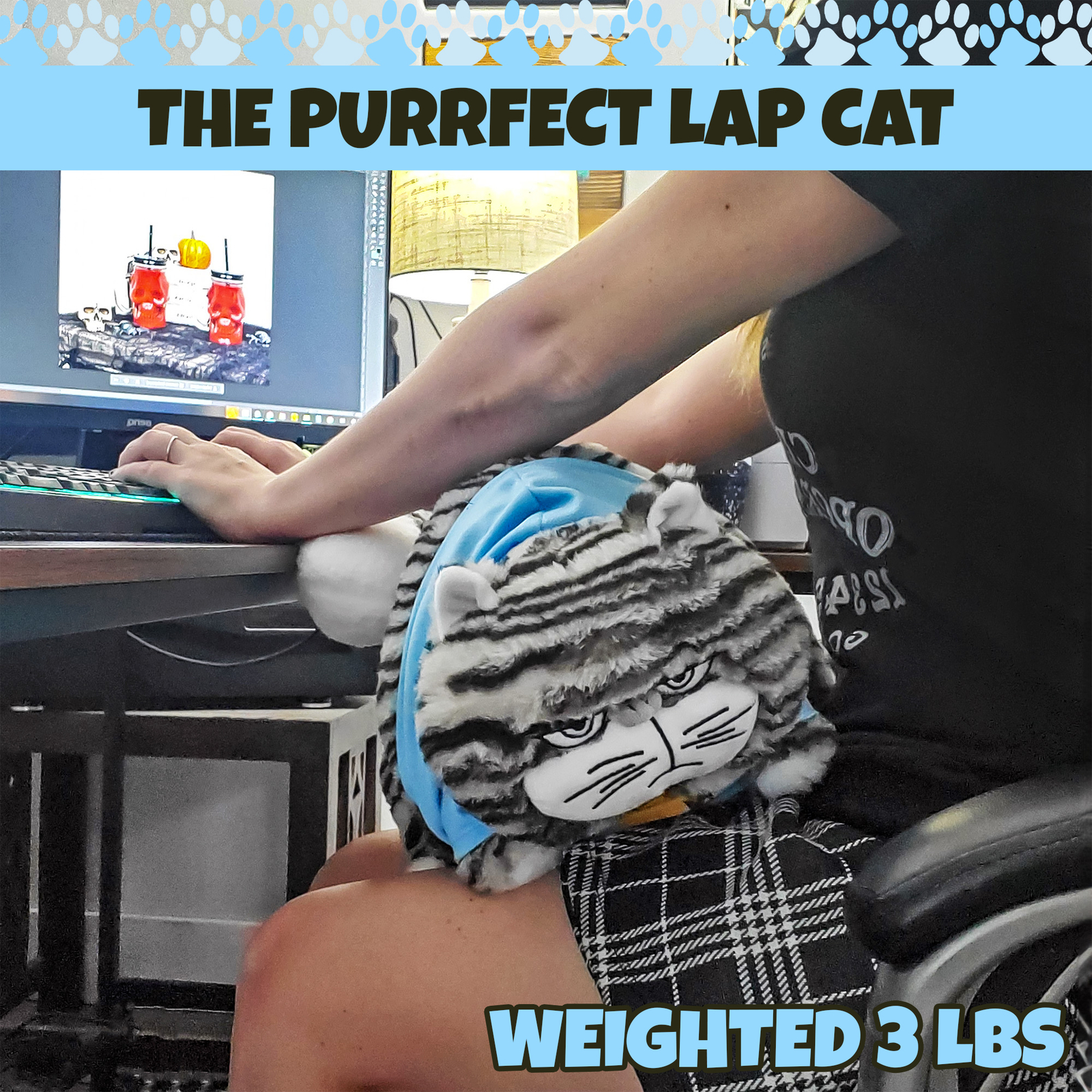 Chonky Cat Weighted Plush, Stuffed Fat Cat Plush Animal Toy, Autism ...