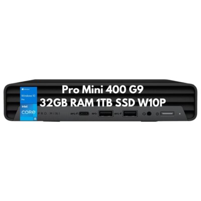 New HP Pro Mini 400 G9 Desktop i5-13600T 32GB 1TB SSD WiFi Kybd Mouse ...