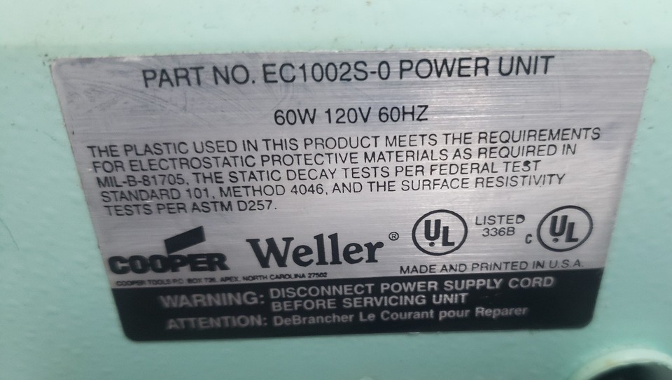 WELLER EC1002S-0 850° SOLDERING STATION POWER UNIT | eBay