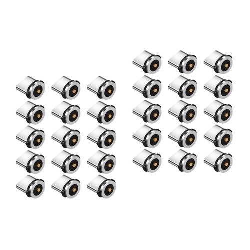 2 PCS Magnetic Charging Cable Adapter Type Chargers Round Head ...