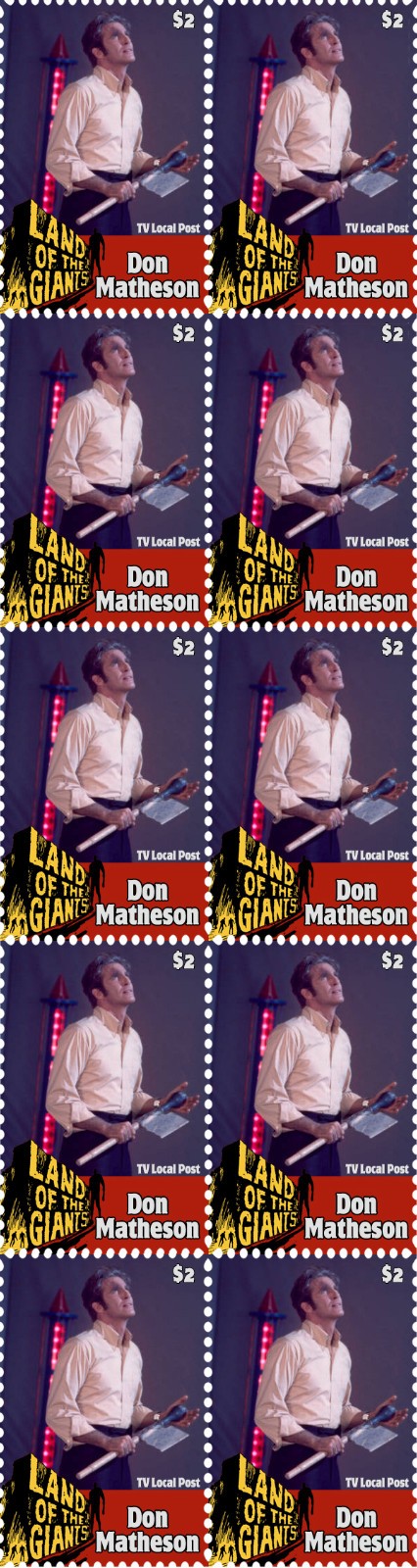 Don Matheson Land of the Giants TV History Vignette Mint Stamp Strip of ...