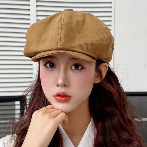 Berets Spring Autumn Cap Artist Cotton LY Octagonal Newsboy Flat Caps ...