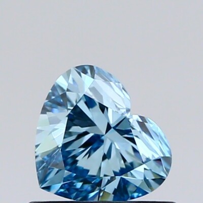 0.65 Ct, VVS Fancy Vivid Blue CVD/HPHT Lab Grown Diamond Heart Shape ...