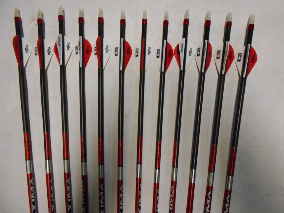 @NEW@ 12- Carbon Express Maxima RED 250 400 Archery Arrows! WILL CUT TO ...