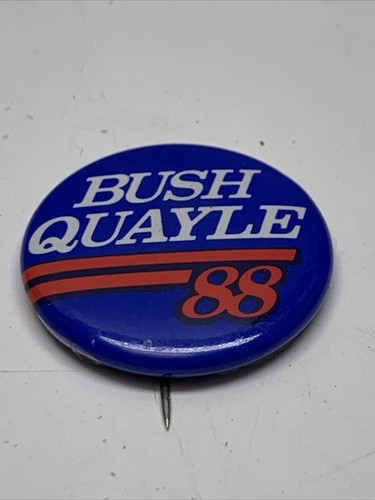 1988 George Bush Dan Quayle President Election Button Pin Campaign KG ...