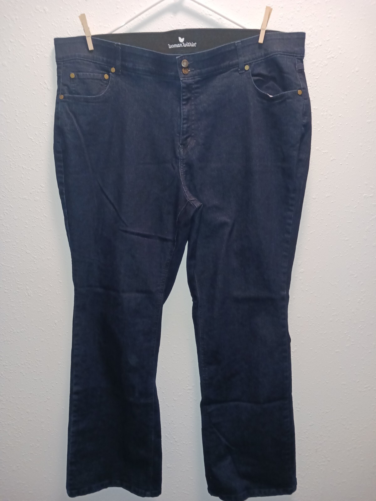 EUC Plus Sz 24W TALL Woman Within Blue Denim JEANS Pants Straight Leg ...