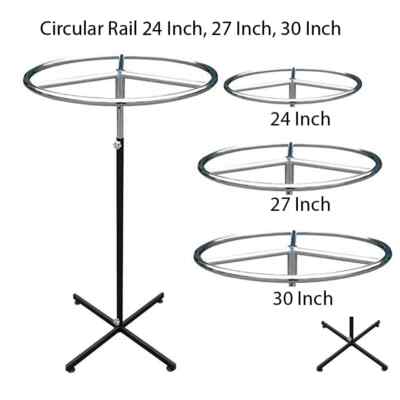 Fashion Garment Clothes Circular Rail Display Adjustable Height Rack In ...