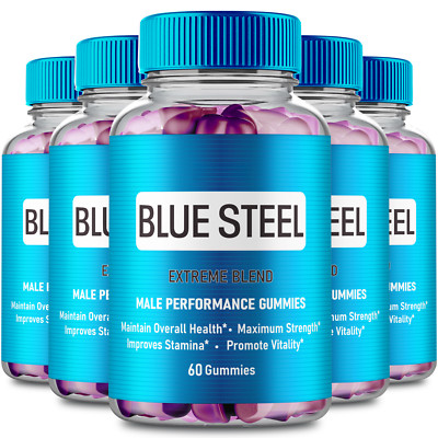 (5 Pack) Blue Steel Men Performance Gummies, BlueSteel Male Support ...