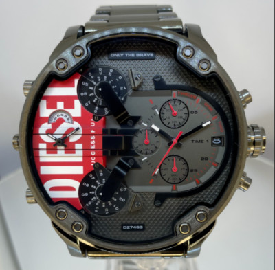 💥⌚💥 NEW Diesel MR. DADDY 2.0 Grey Black Red Stainless Steel Watch ...