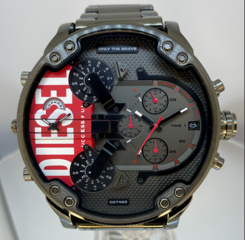 💥⌚💥 NEW Diesel MR. DADDY 2.0 Grey Black Red Stainless Steel Watch ...