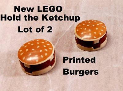 New LEGO Hamburger Lot of 2 PLAIN Burger Create Your OWN Dress Food BBQ ...