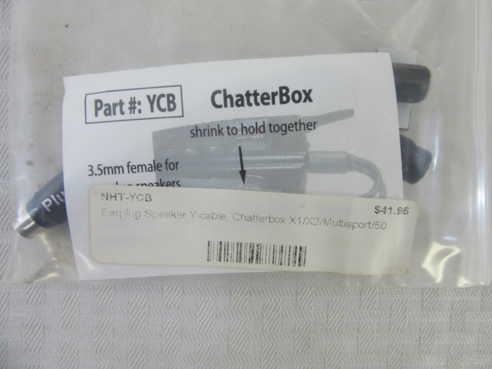 CHATTERBOX EARPLUG SPEAKER Y-CABLE, X1/X2/MULTISPORT/50, PART #YCB | eBay