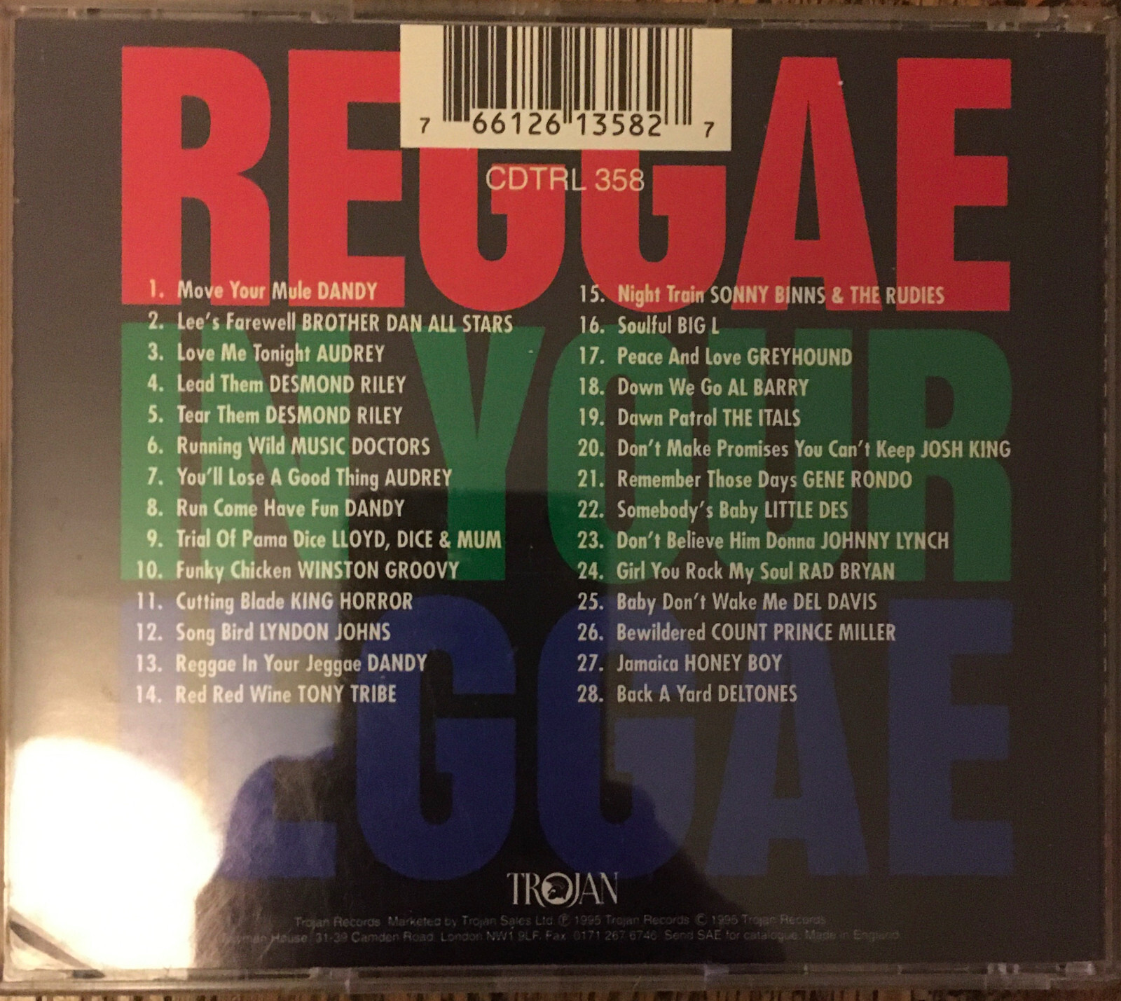 Reggae In Your Jeggae・Compilation・British Reggae・CD ℗©1995 Trojan・VG ...