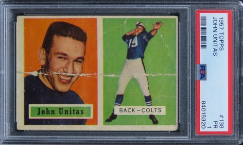1957 Topps Johnny Unitas HOF ROOKIE RC #138 PSA 1 PR | eBay