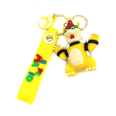 Bowser Keychain Super Mario Bros. Figure Toys Cartoon Dolls Car Bag Key ...