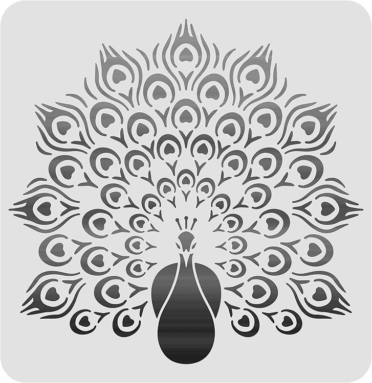 8"x8" Clear Plastic Stencil - Peacock (RG233)***** | eBay