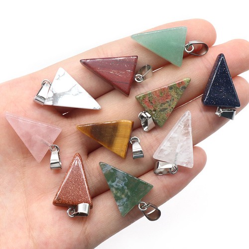 50PCS Mixed Natural Agate Quartz Stone Triangle Healing Gemstone ...