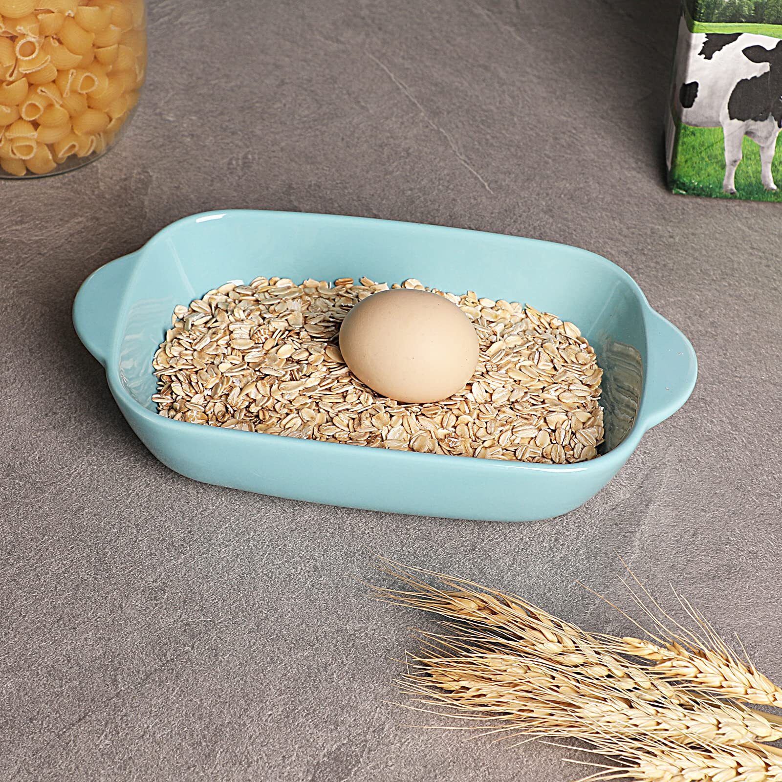 Ceramic Small Baking Dish 7.5-Inch Set of 4 Rectangular Bakeware with ...