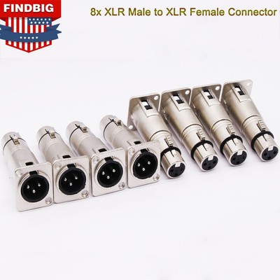 8Pcs 1/4 TRS to TRS Female Audio Feed Thru Connector for D panel ...