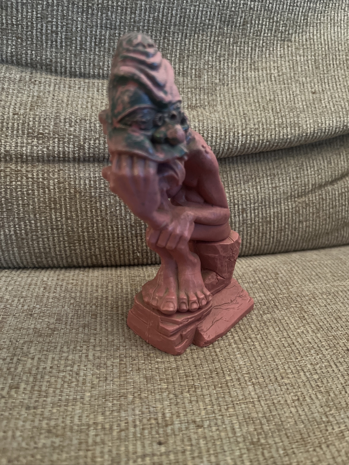 Vintage 1960's Louis Marx Pink Nutty Mads The Thinker Toy Figure Statue ...
