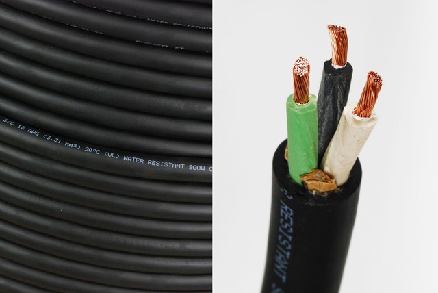 12/3 SOOW SO Cord 15 ft HD USA Portable Outdoor Indoor 600 V Flexible ...