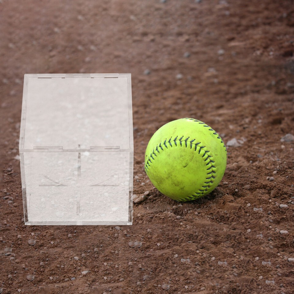 1PC Acrylic Football Display Baseball Display Cube Baseball Trophy Case ...