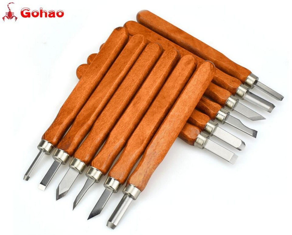 Wood Turning Chisel Set Lathe Tools Woodworking Gouge Skew Parting ...