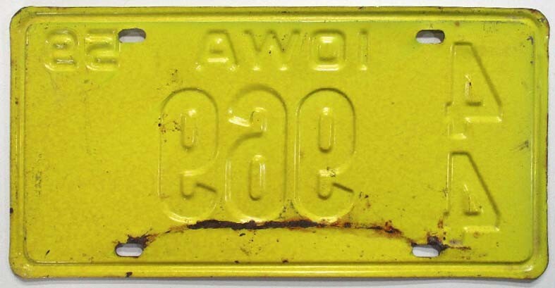 Iowa 1959 License Plate 44 969 Henry County Original Paint | eBay