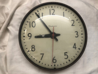 Simplex wall clock vintage working glass curved front | eBay
