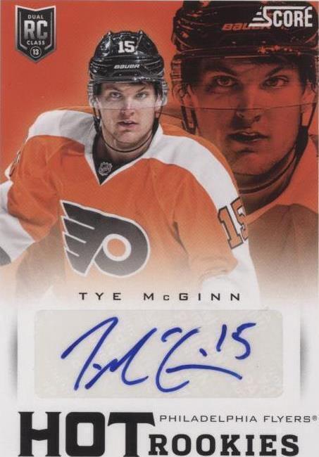 2013-14 Score - Hot Rookies Tye McGinn #626 Signatures (AU, RC) for ...