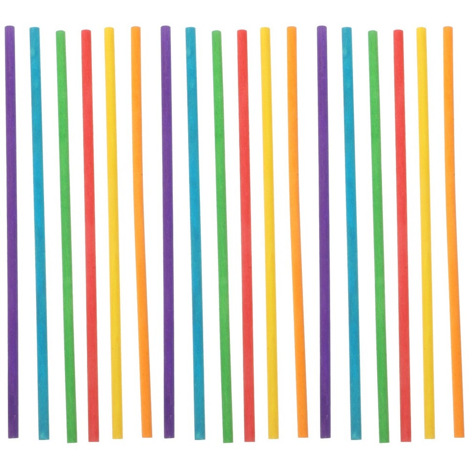 100 Pcs Colorful Wood Stick Kids Musical Instruments Colored Craft ...