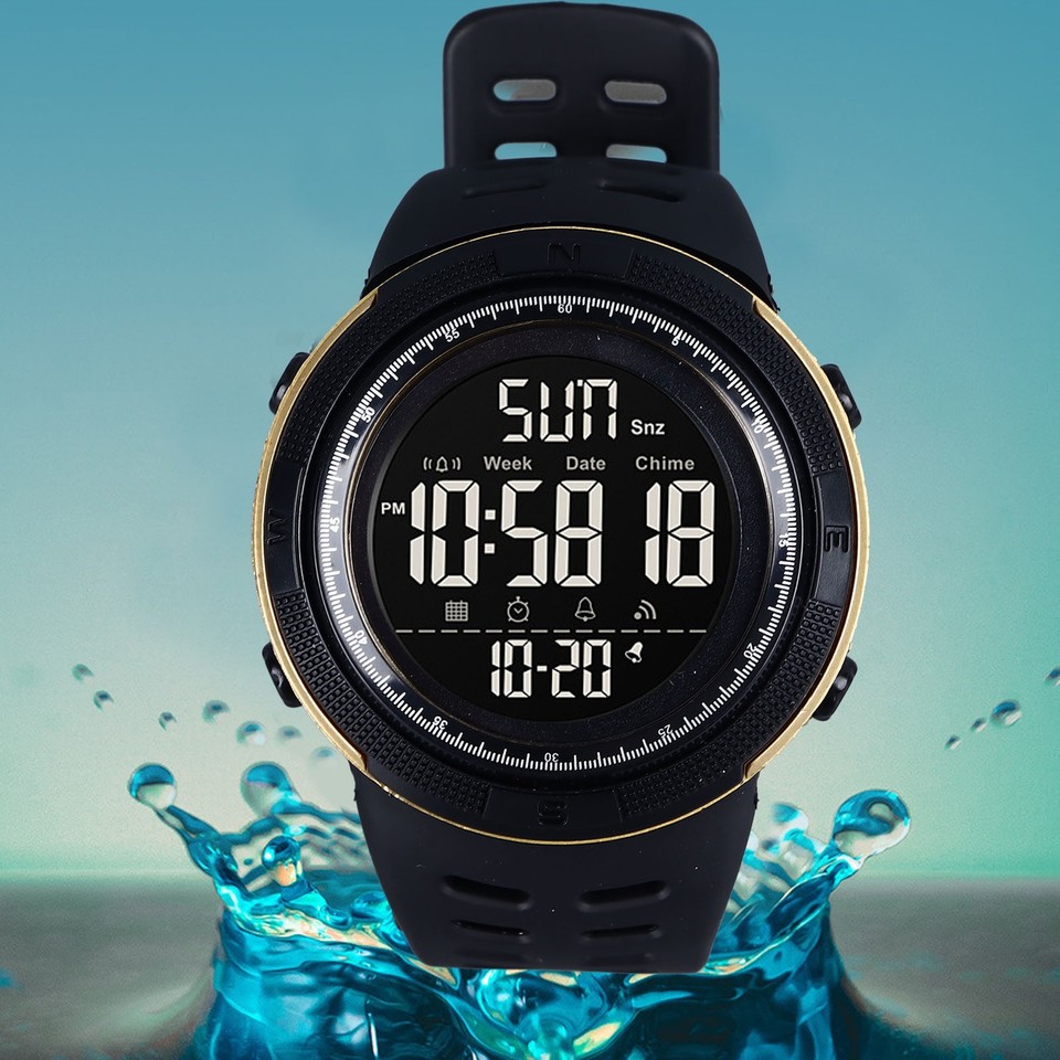 Digital Watch LED 50m Waterproof Multi Functional Intelligent Stopwatch ...