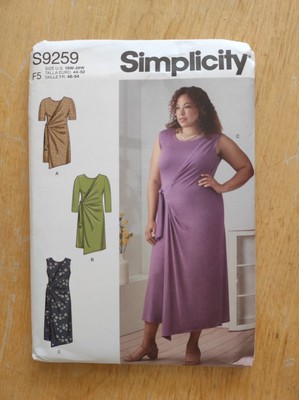 Patron de couture Simplicity 9259 neuf Pattern Robe Pull Femme 46 au 54 ...