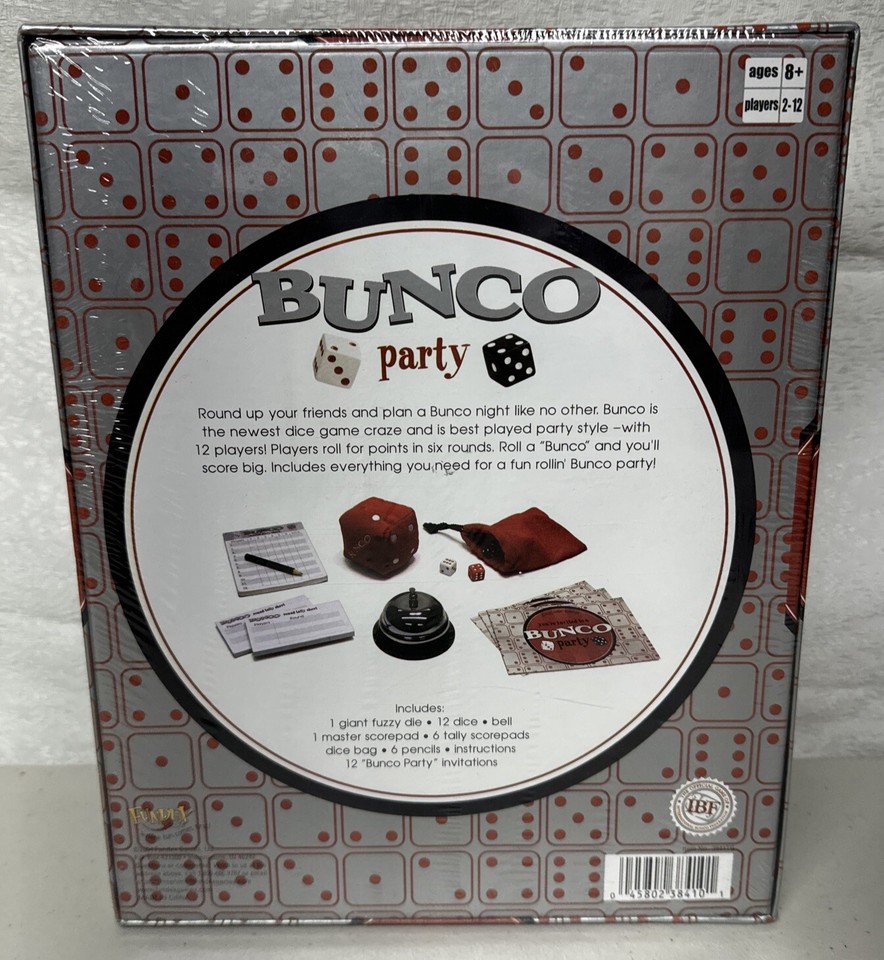 Bunco Party Ultimate Dice Game Fundex Family Party 2-12 Players New ...