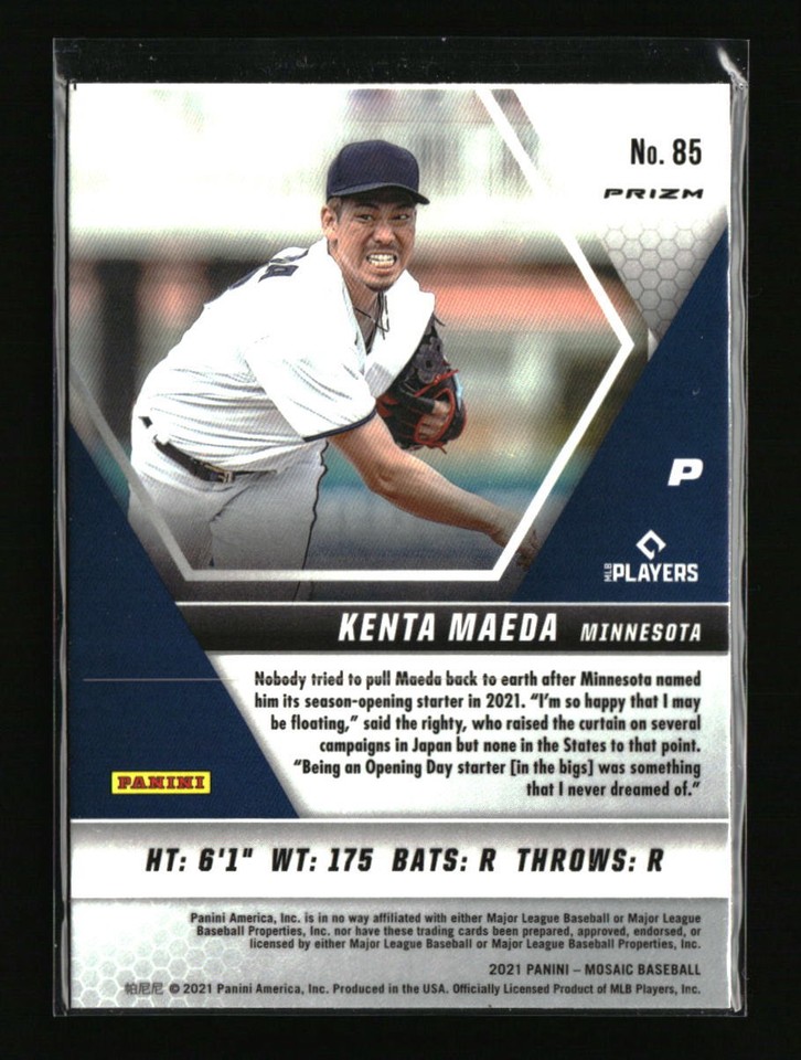 2021 Panini Mosaic Reactive Orange Kenta Maeda #85 Minnesota Twins ...