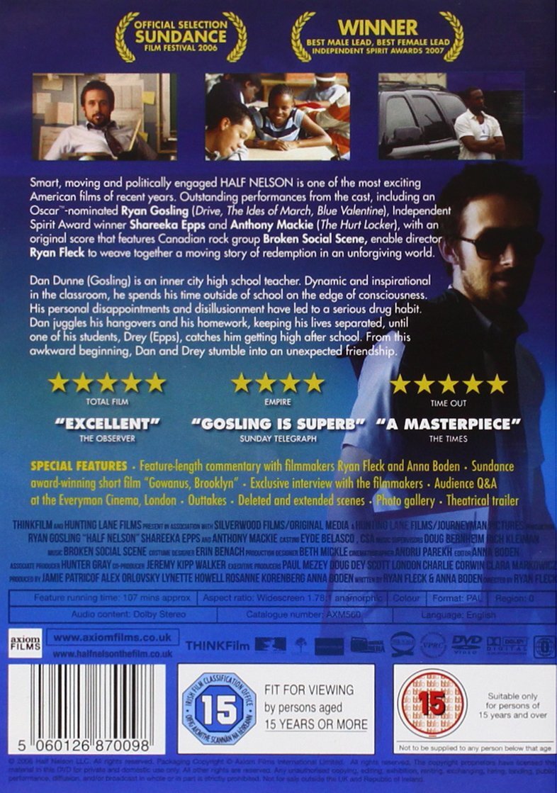 Half Nelson (DVD) Ryan Gosling Shareeka Epps Anthony Mackie (US IMPORT ...