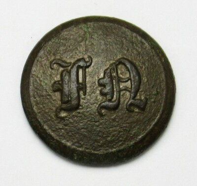 British Old English Script "FN" G&H Bullivant Birmingham BM Hunt Button ...