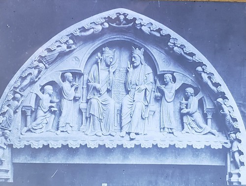 Coronation of Virgin Tympanum, Laon Cathedral, France, Magic Lantern ...