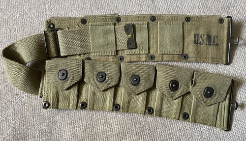 WW2 USMC Marine US M1 Garand Cartridge Belt Boyt 1942 Original | eBay
