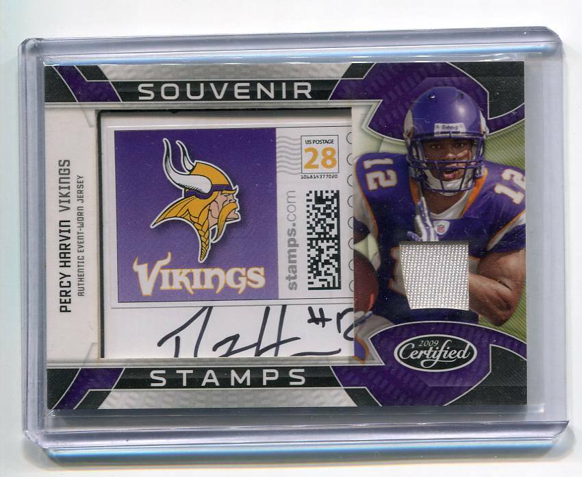 2009 Certified - PERCY HARVIN - Autograph Jersey Stamp Rookie - VIKINGS ...