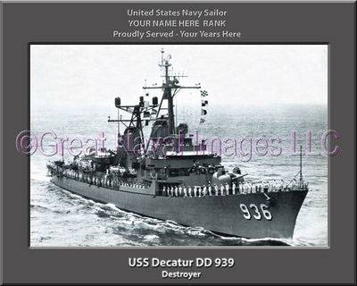 USS Decatur DD 936 Personalized Canvas Ship Photo Print Navy Veteran ...