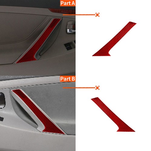 Red Carbon Fiber Interior Front Door Pull Cover Trim For Toyot@ Camry ...