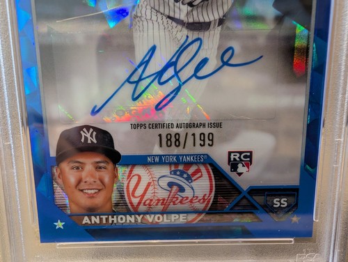 2023 Topps Chrome Update Sapphire Anthony Volpe Rookie Auto RC #188/199 ...