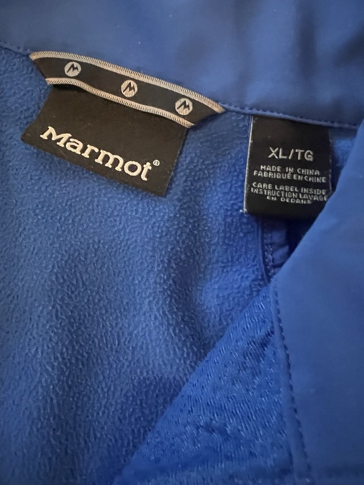 Marmot Jacket Size L Softshell Fleece Lined Outdoors Outerwear Blue Sz ...