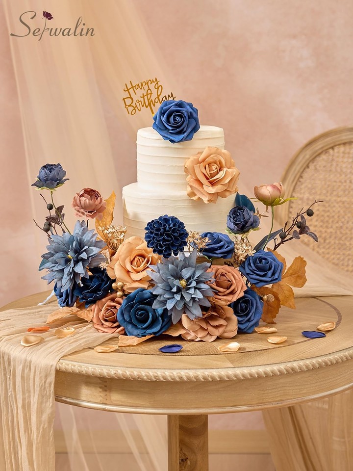 Fall Flowers Artificial, Terracotta Orange Rose Silk Flowers with Stems ...