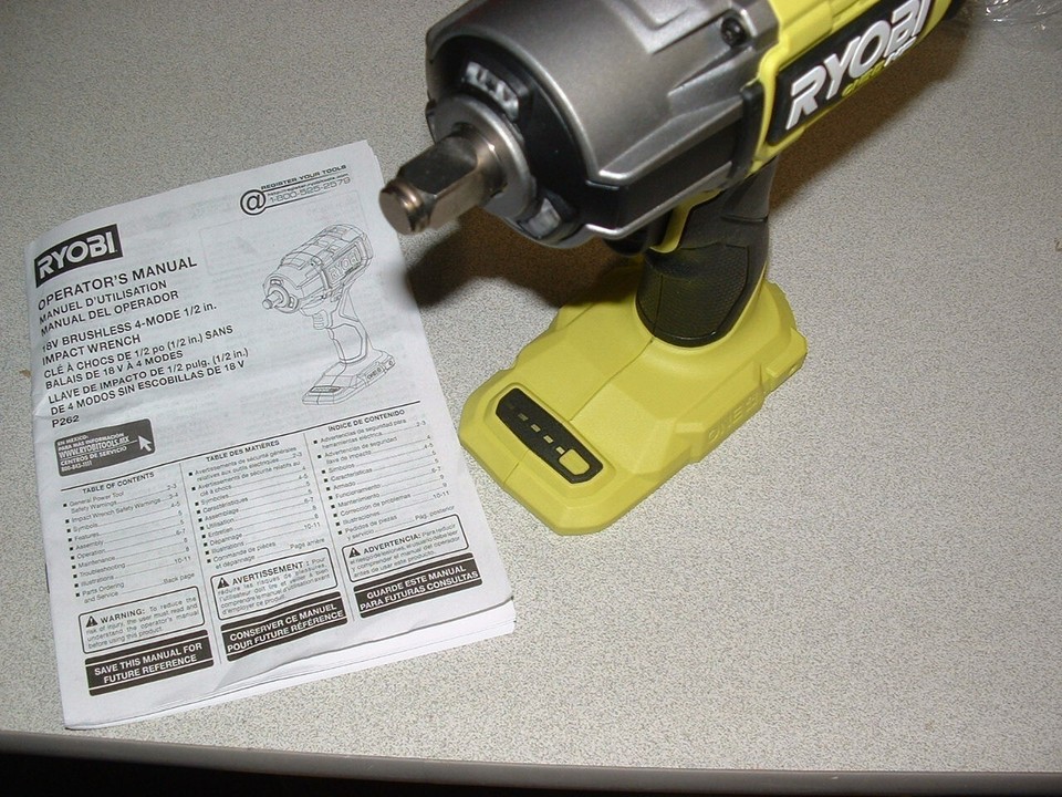 Ryobi One+ 18V 1/2" Impact Wrench 4 Modes Brushless Tool Only Model ...